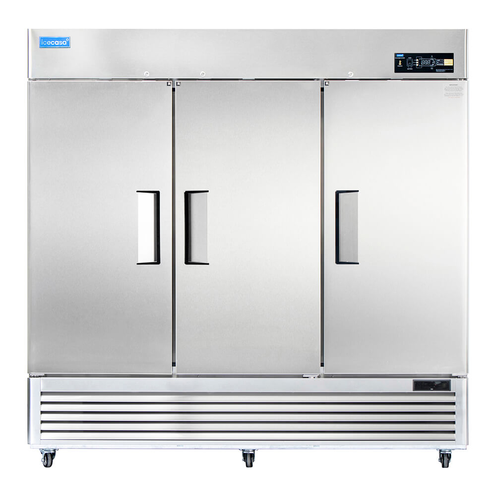 3 Door Commercial Refrigerator, ICECASA 82 Inch Restaurant Commercial