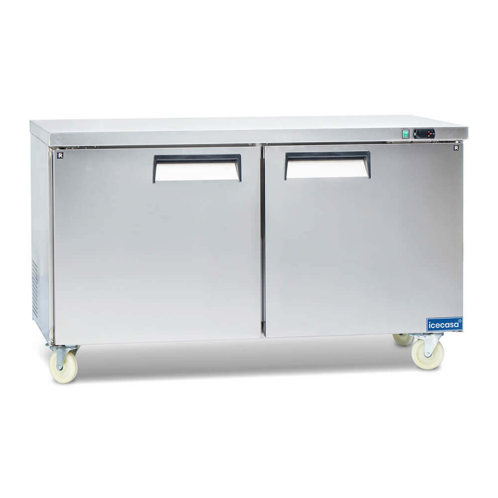 Commercial Undercounter Refrigerator, ICECASA 60 Inch 2 Door Under Cou